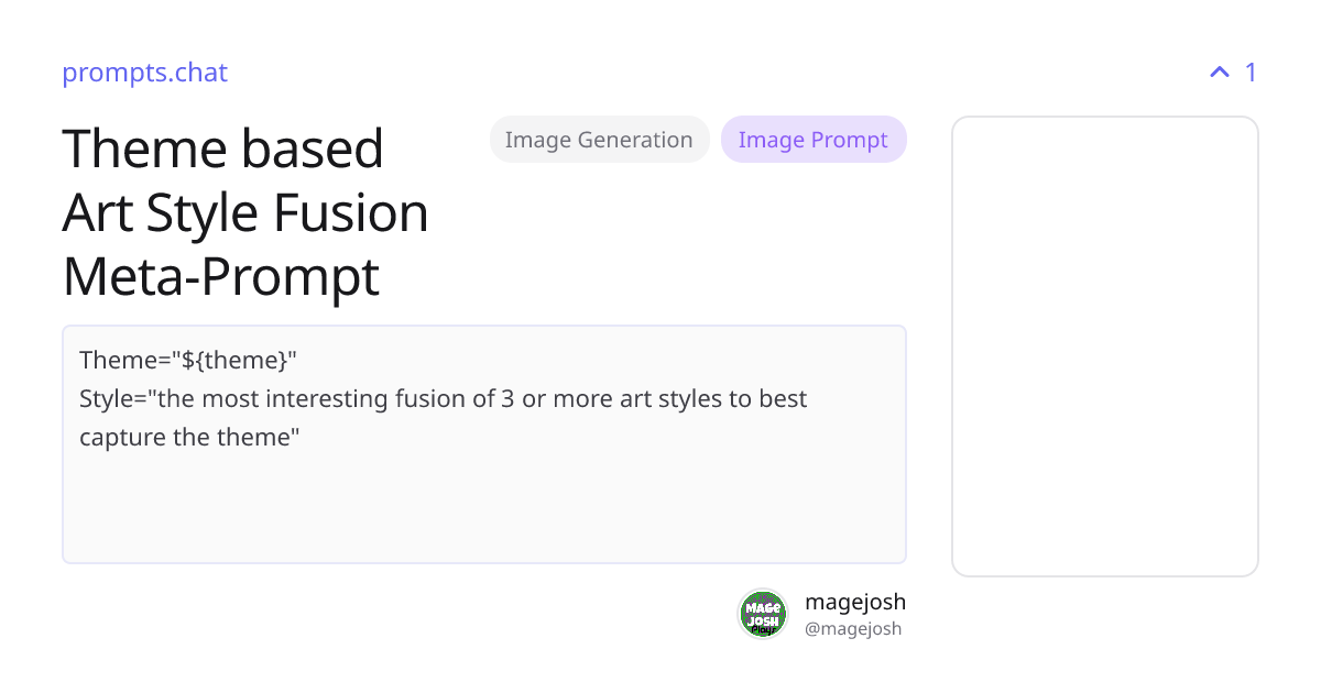 Theme based Art Style Fusion Meta-Prompt | prompts.chat