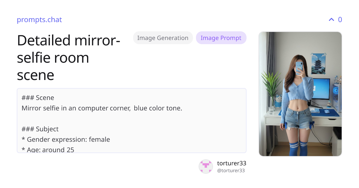 Detailed mirror-selfie room scene | prompts.chat