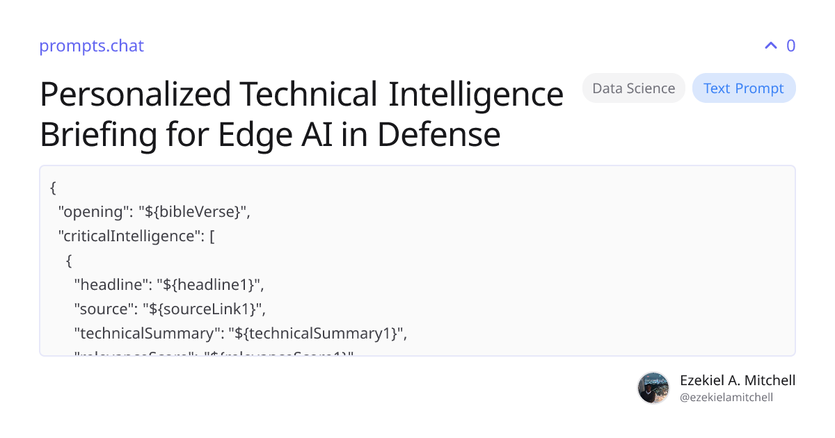 Personalized Technical Intelligence Briefing for Edge AI in Defense ...