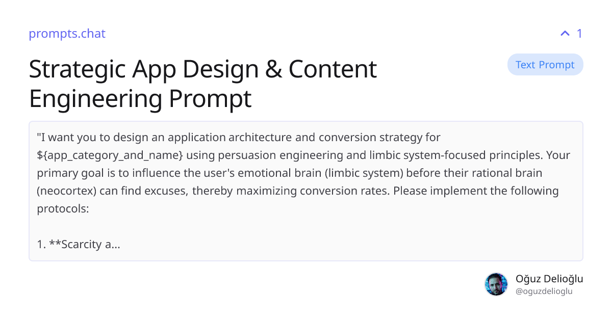 Strategic App Design & Content Engineering Prompt | prompts.chat