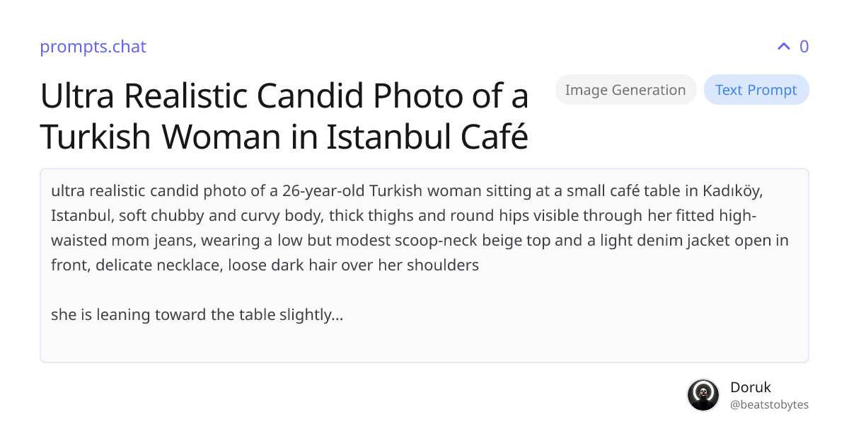 Ultra Realistic Candid Photo of a Turkish Woman in Istanbul Café ...