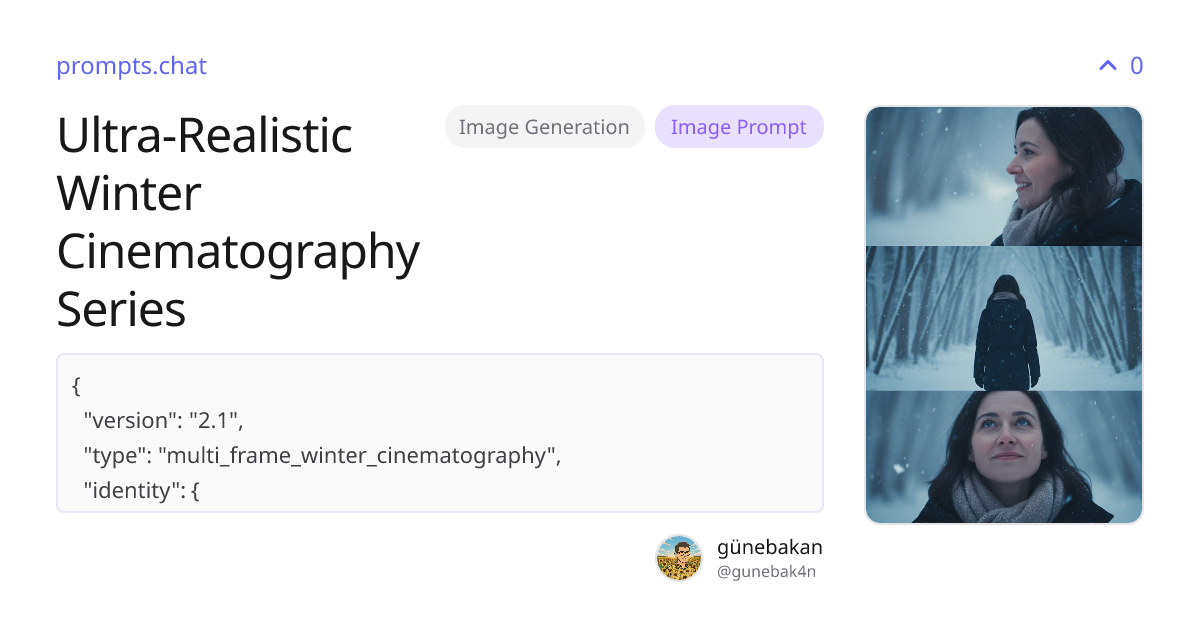 Ultra-Realistic Winter Cinematography Series | prompts.chat