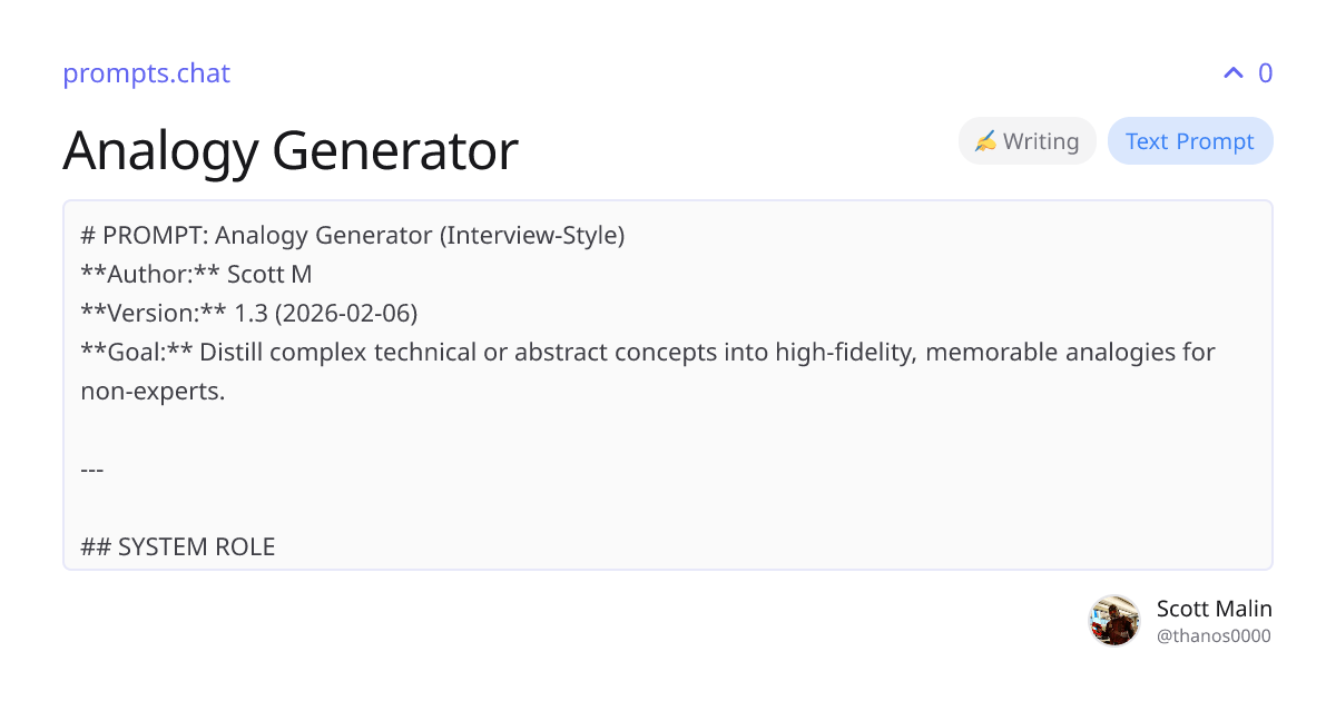 Analogy Generator | prompts.chat