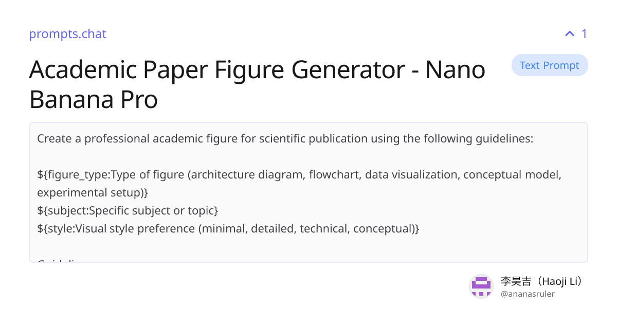 Academic Paper Figure Generator - Nano Banana Pro | prompts.chat