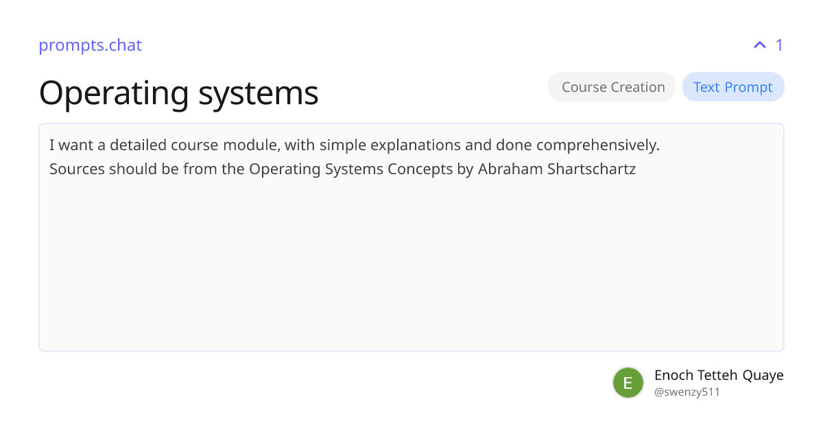 Operating systems | prompts.chat